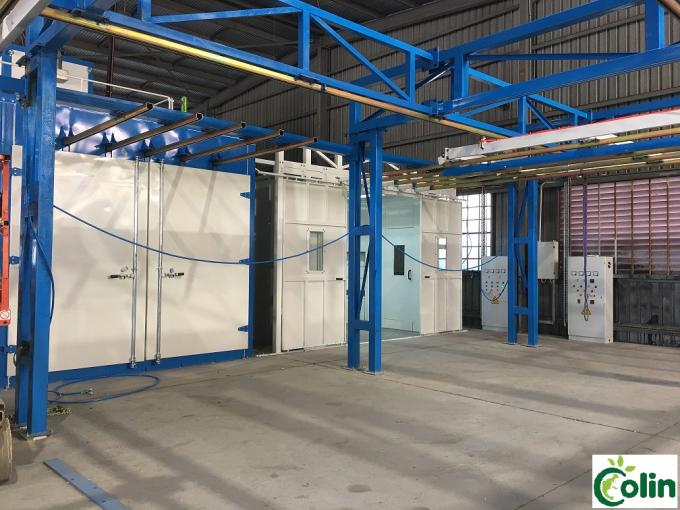 Tunnel Powder Coating Oven Overhead Conveyor System With Spraying ...