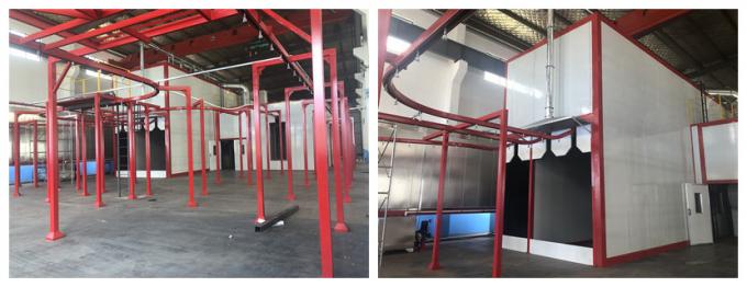 Horizontal Powder Coating Line Natural Gas Heating Powder Painting