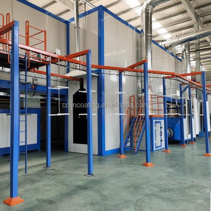 Spray Booths Metal Powder Coating Line 50W Manual Overhead Conveyor
