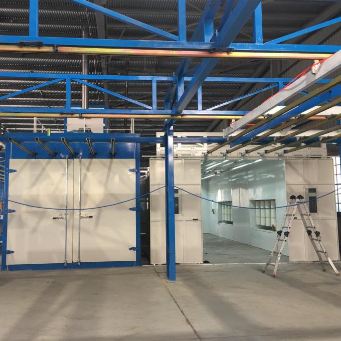 Overhead Conveyor Electrostatic Powder Coating Line For Aluminium Profile