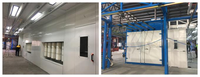 Rock Wool Panel Powder Coating Oven And Booth For Aluminium Profiles