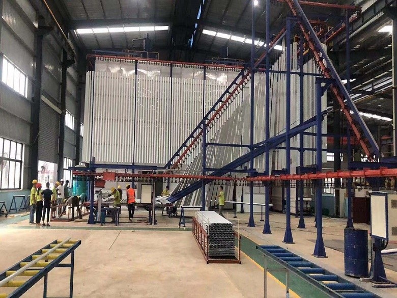 PLC Vertical Powder Coating Line Automated Powder Coating System 380V 220V